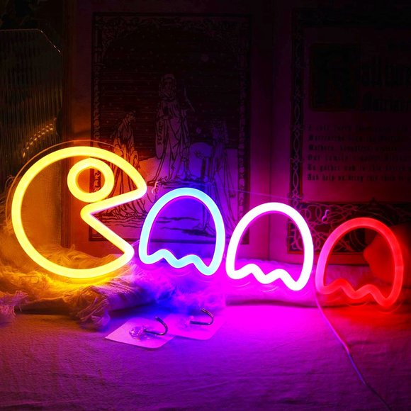 Urban Outfitters | Wall Decor | Neon Retro Pac Man Led Gamer Man Cave ...